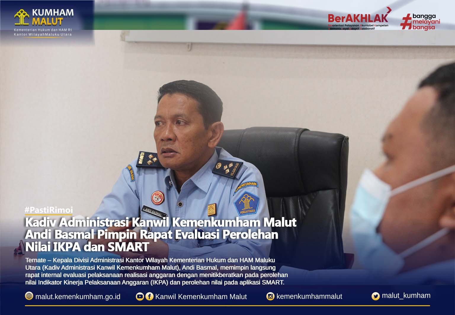 Kadiv Administrasi Kanwil Kemenkumham Malut Pimpin Rapat Evaluasi Perolehan Nilai IKPA dan SMART ...